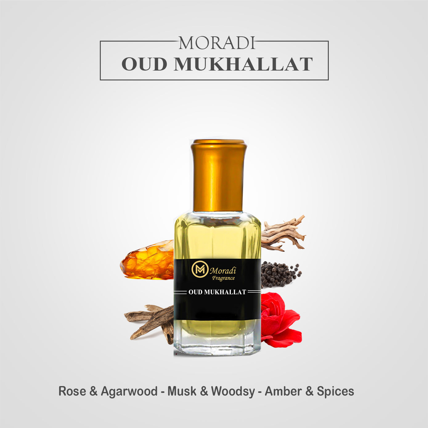 Moradi Oud Mukhalat Attar for Men & Women Long Lasting Perfume Fragran